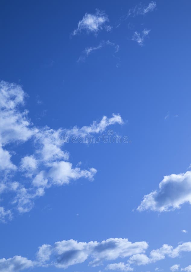 Blue Sky with Hard Clouds in Diagonal Stock Photo - Image of blue ...