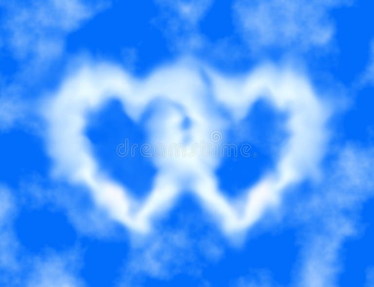 Blue Sky and Heart-shaped Clouds Stock Image - Image of heaven, airshow ...