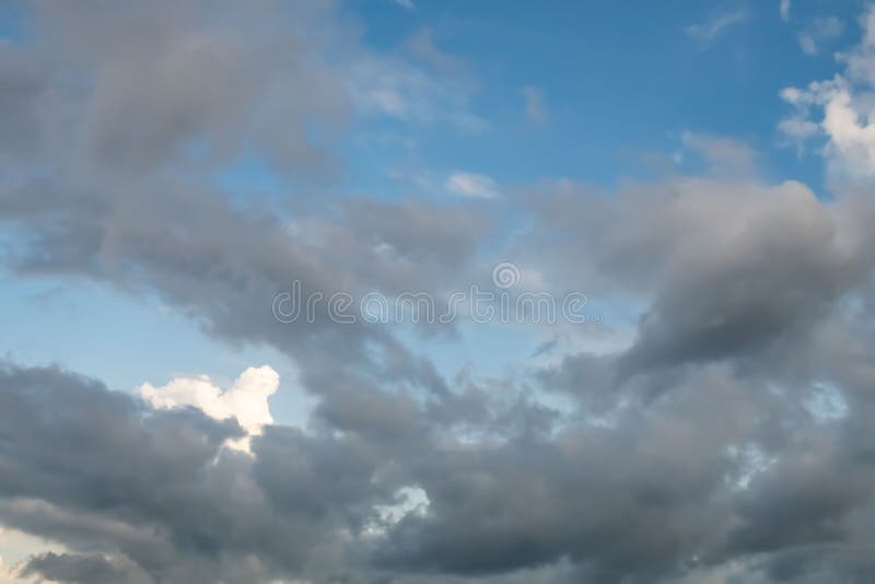 Blue Sky and Heavy Rain Clouds Stock Image - Image of light, nature ...