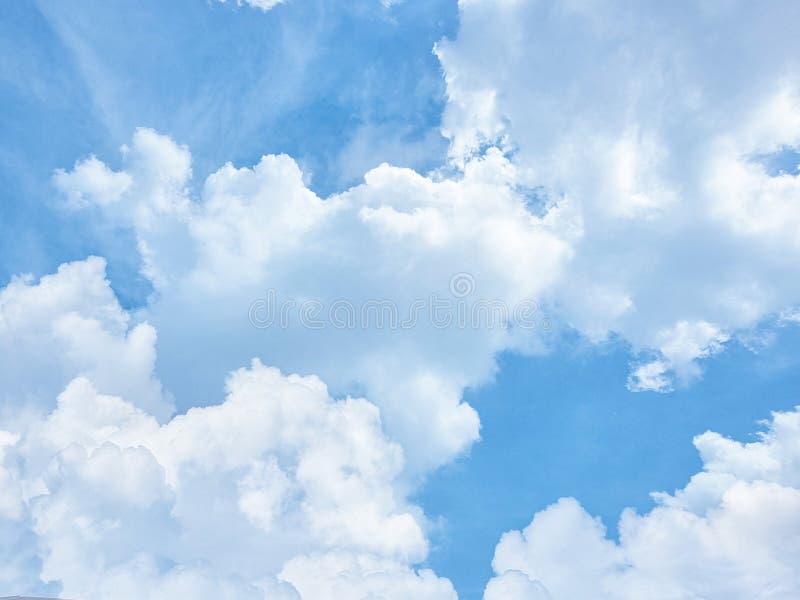 Blue Sky High Abstract Shape Outdoor Group of White Clouds Background ...