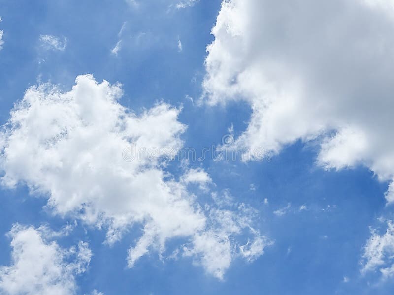 Blue Sky High Shape Outdoor Group of Abstract White Clouds Background ...