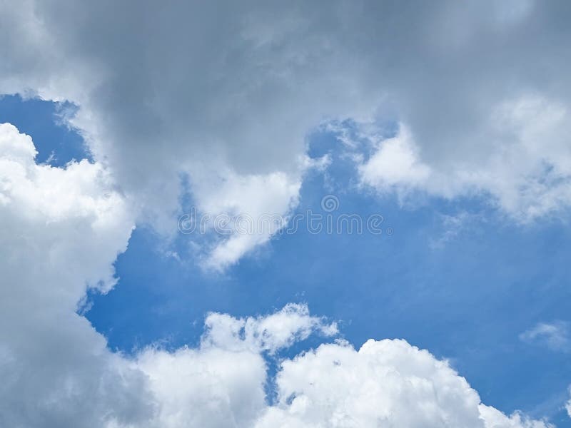 Blue Sky High Shape Outdoor Group of White Clouds Background in Summer ...