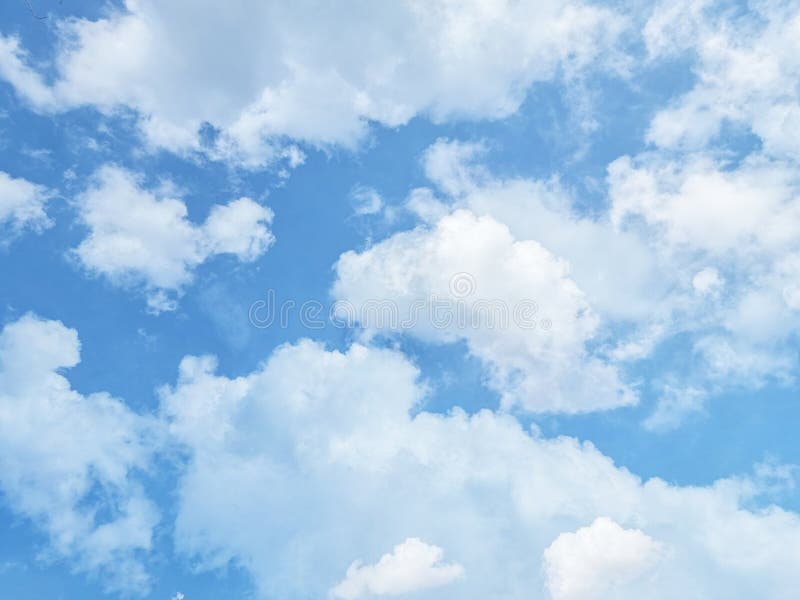 Blue Sky High Shape Outdoor Group of White Clouds Background in Summer ...
