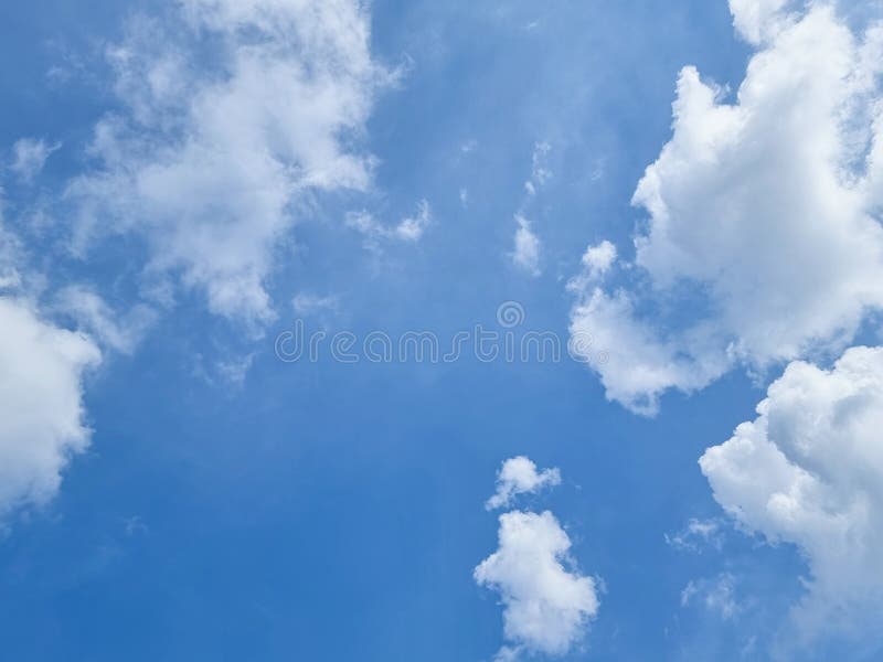 Blue Sky High Shape Outdoor Group of White Clouds Background in Summer ...