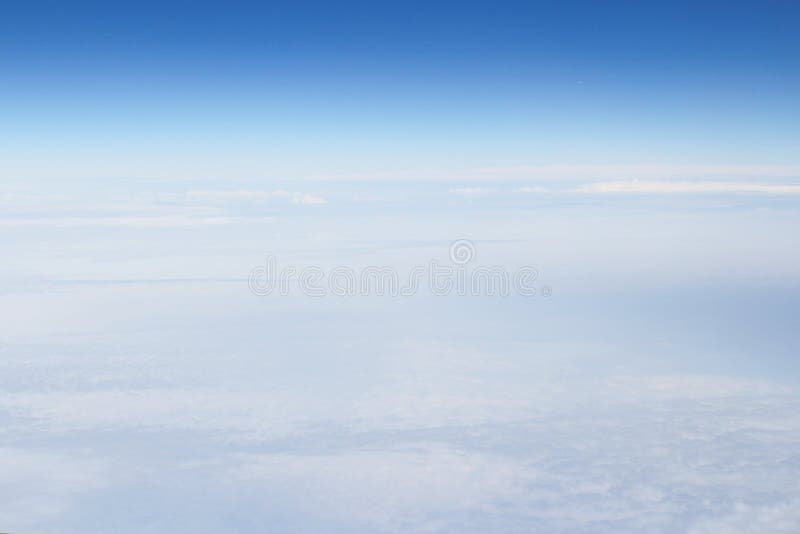 Blue Sky High View from Airplane Clouds Shapes Stock Image - Image of ...
