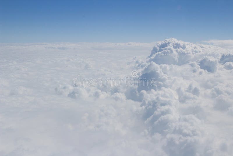 Blue Sky High View from Airplane Clouds Shapes Stock Photo - Image of ...