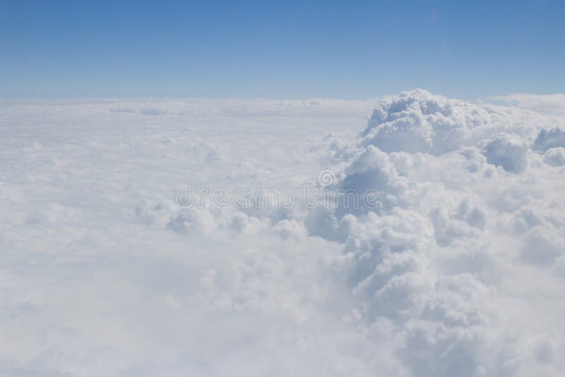 Blue Sky High View from Airplane Clouds Shapes Stock Image - Image of ...