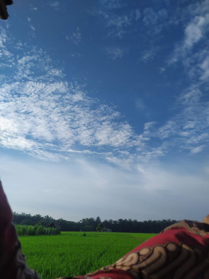 Blue Sky with Indonesian Batik Stock Image - Image of winter, nature ...