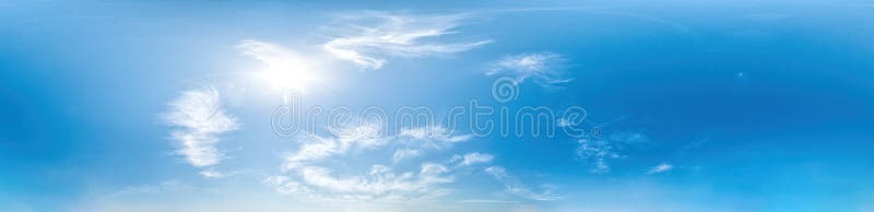 Blue Sky with Light Clouds Seamless Panorama in Spherical ...