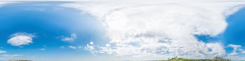 Seamless Panorama of Sky with Light Clouds in Spherical Equirectangular ...