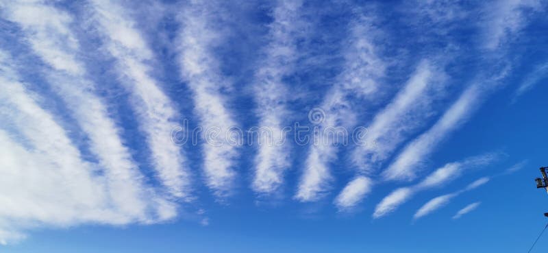 Line Clouds at Sunset Above Meadow and Field Stock Photo - Image of ...