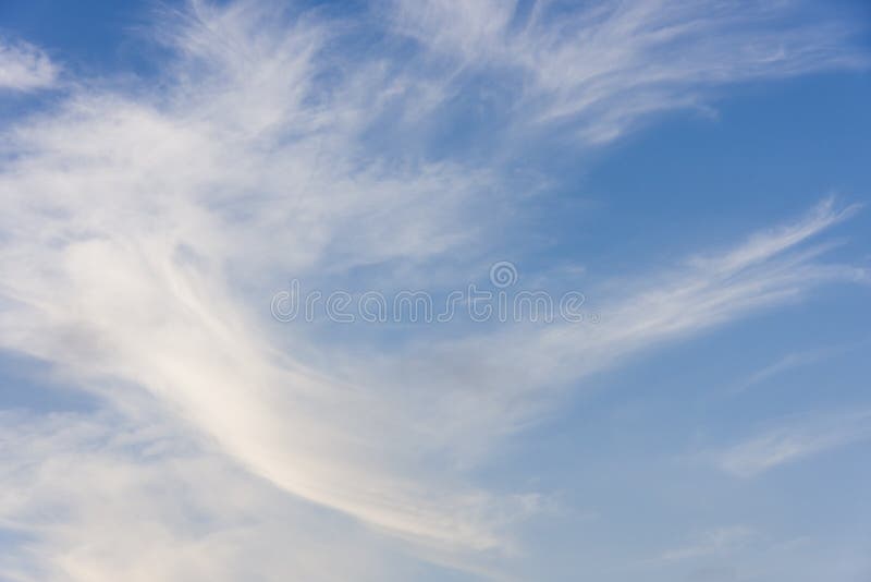 Blue Sky with Long White Clouds Stock Image - Image of white ...