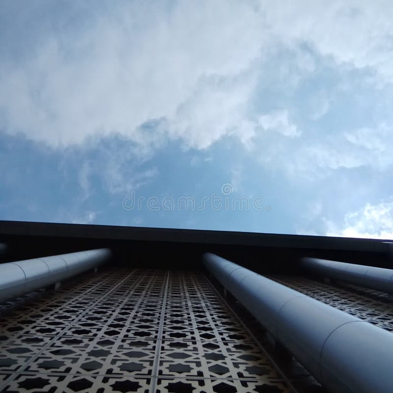 Blue sky look at above stock photo. Image of look, building - 264133434