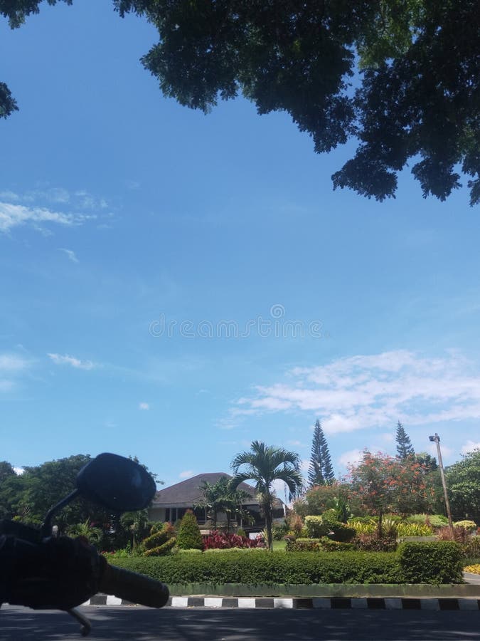 Blue sky and a mini park stock photo. Image of horizon - 263634482