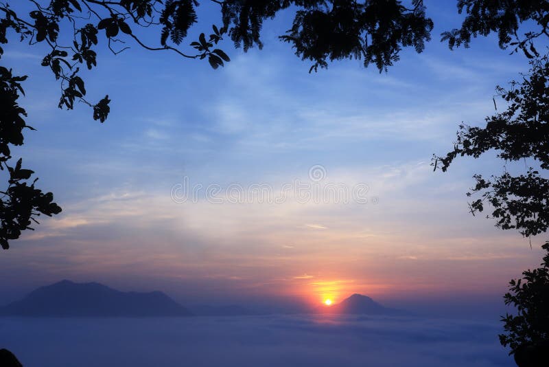 Blue sky with mist stock photo. Image of meditation, temple - 82545616