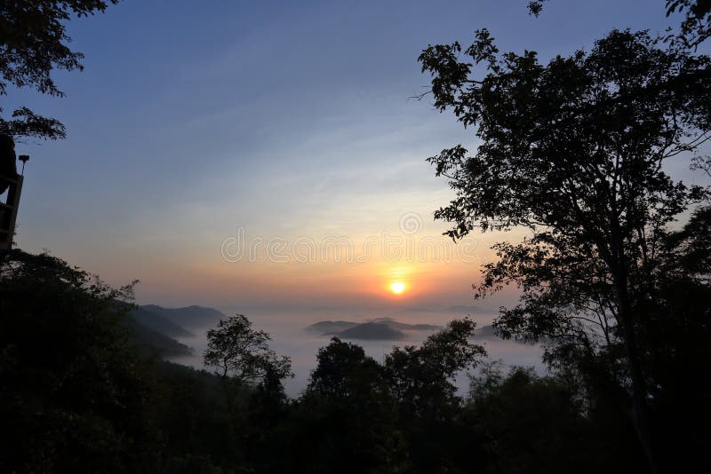 Blue sky with mist stock image. Image of temple, meditation - 82546407