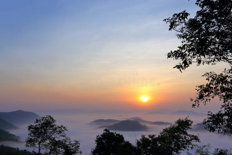 Blue sky with mist stock image. Image of temple, traditional - 82546417