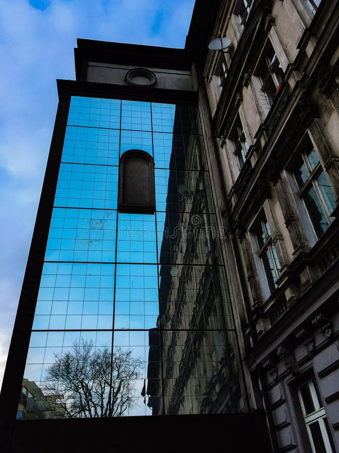 Blue sky stock image. Image of blue, poland, modern, poznan - 88059539