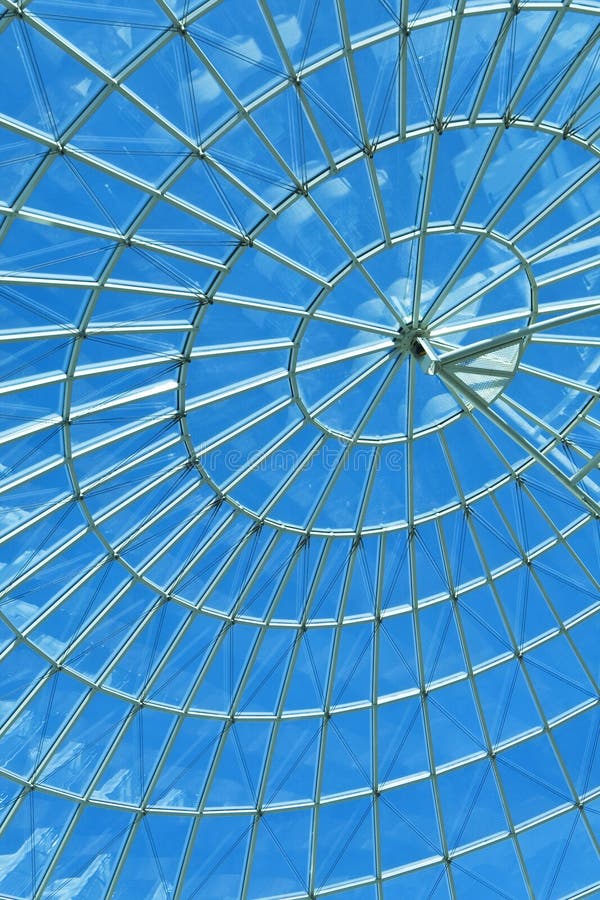 Blue Sky through Modern Round Spiral Window Stock Photo - Image of ...
