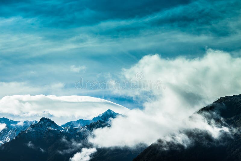Blue Sky and Mountains in New Zealand Stock Image - Image of beauty ...