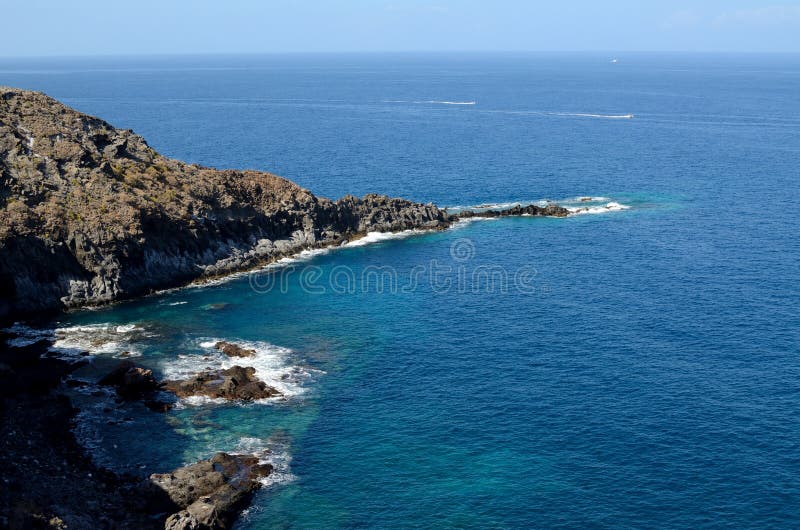 Blue Sky, Mountains and Ocean Stock Image - Image of holiday, dreamy ...