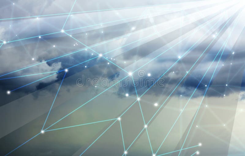Sky and Network Connection Lines. Cloud Technology Stock Photo - Image ... Sky and Network Connection Lines. Cloud Technology Stock Photo - Image ...