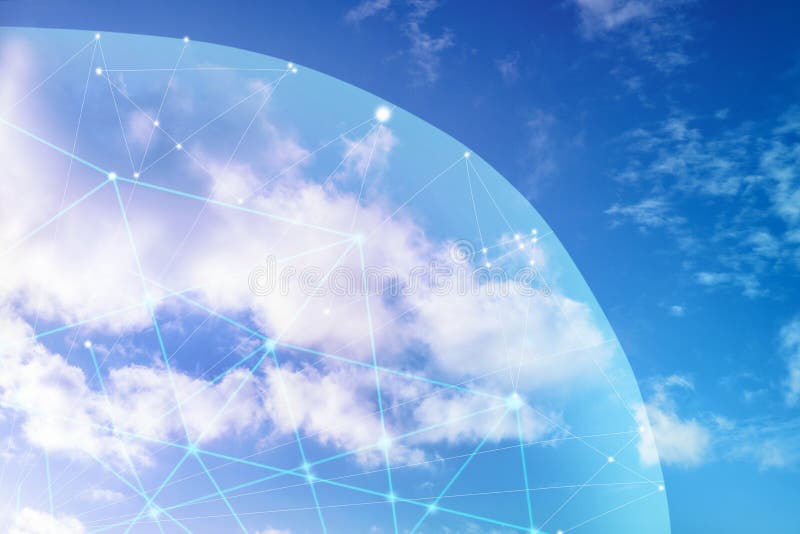 Sky and Network Connection Lines. Cloud Technology Stock Photo - Image ... Sky and Network Connection Lines. Cloud Technology Stock Photo - Image ...