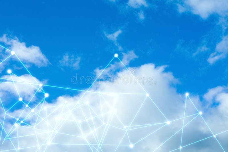 Sky On Day And Network Connection Lines. Cloud Technology Stock Image ... Sky On Day And Network Connection Lines. Cloud Technology Stock Image ...