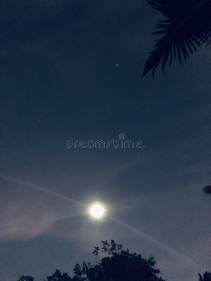 Blue sky and new moon stock photo. Image of blue, march - 175650224