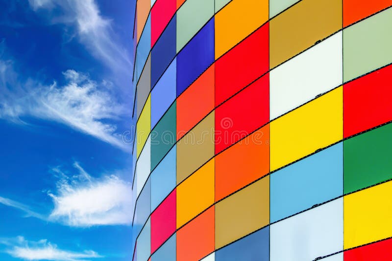 Colored Exterior Cladding Panels and Stripes Stock Image - Image of ...
