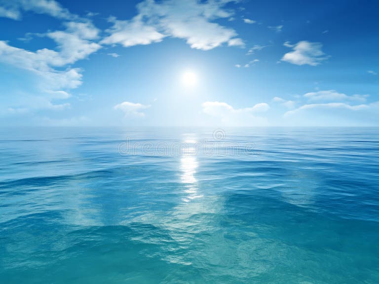Blue sky ocean stock illustration. Illustration of cloud - 42184803
