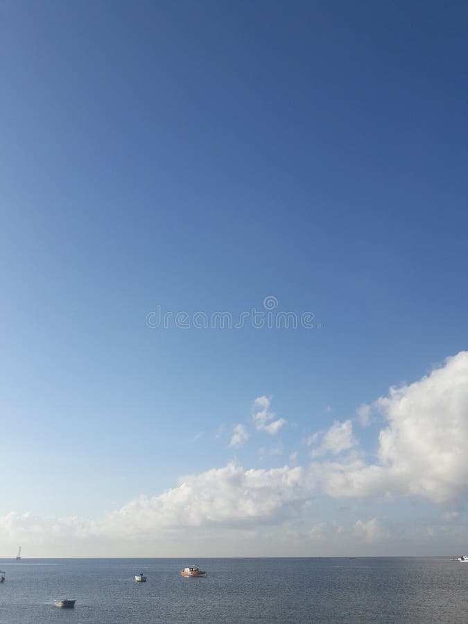 Blue Sky on the Ocean stock image. Image of ship, potrait - 213503911