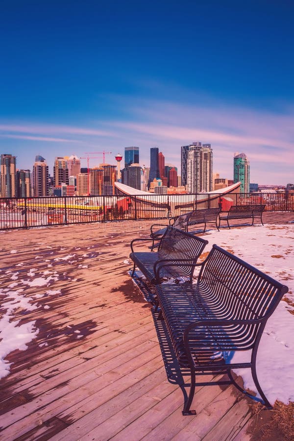 Blue Sky Over the Calgary Skyline Stock Photo - Image of clouds, canada ...