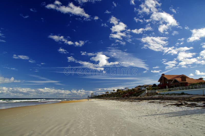Blue Sky Over Daytona Beach, Florida, USA Stock Image - Image of ...