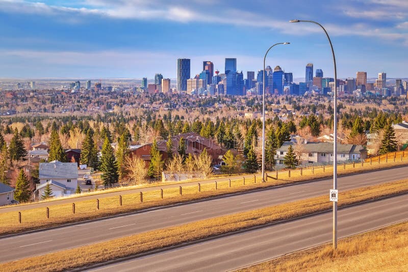 Blue Sky Over Downtown Calgary Stock Photo - Image of building, vibrant ...