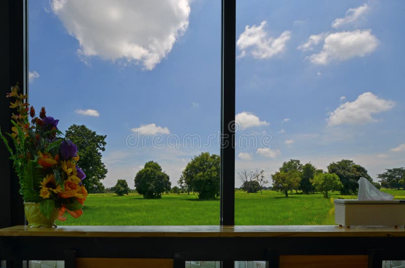 Decoration Over The Window With A White Frame Stock Photo - Image of ...