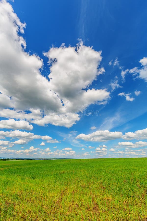 Blue sky over the plain stock image. Image of cloudiness - 40322337