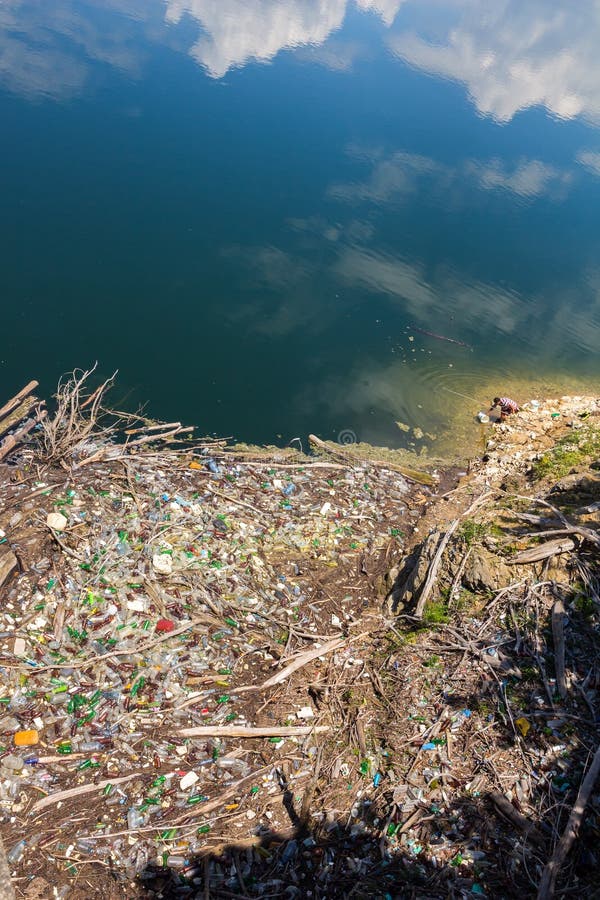 Blue Sky Over the Polluted River Stock Image - Image of nature ...