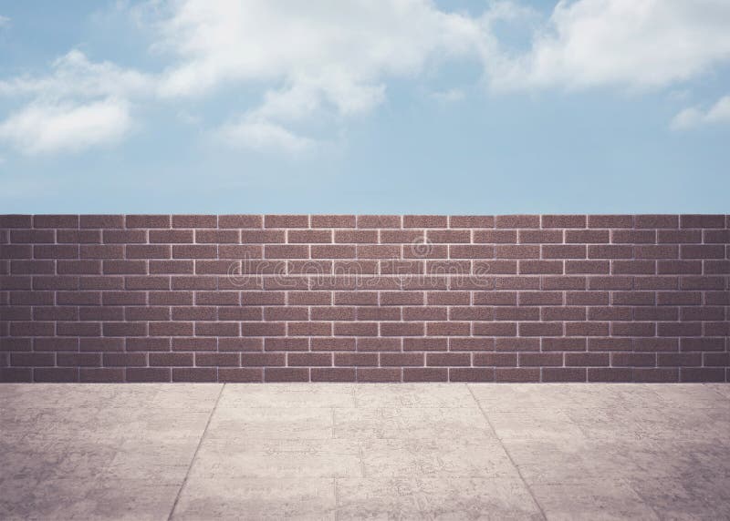 Blue sky over a wall stock illustration. Illustration of clouds - 37394125