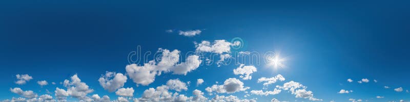 Blue Sky Panorama with Cirrus Clouds. Seamless Hdr 360 Degree Pano in ...