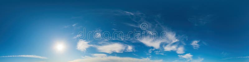 Blue Sky Panorama with Cirrus Clouds. Seamless Hdr 360 Degree Pano in ...
