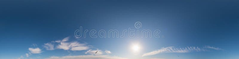 Blue Sky Panorama with Cirrus Clouds. Seamless Hdr 360 Degree Pano in ...