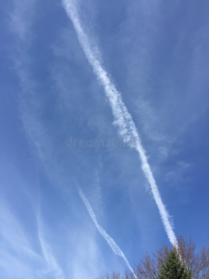 Blue sky path stock image. Image of path, plane, blue - 53450959