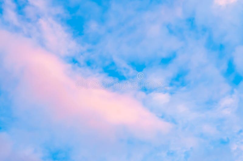 Blue sky pink clouds stock photo. Image of moisture, cloudy - 96399916
