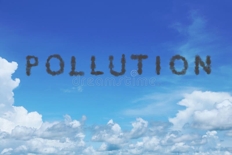 Blue Sky with Pollution Cloud Text Stock Photo - Image of pollution ...