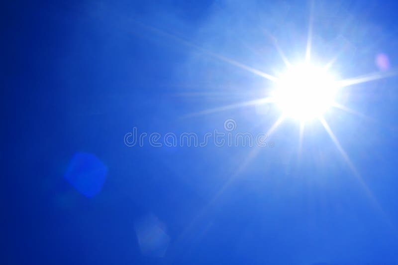 Blue Sky and Radiant Sun, Background, Nature Stock Image - Image of ...