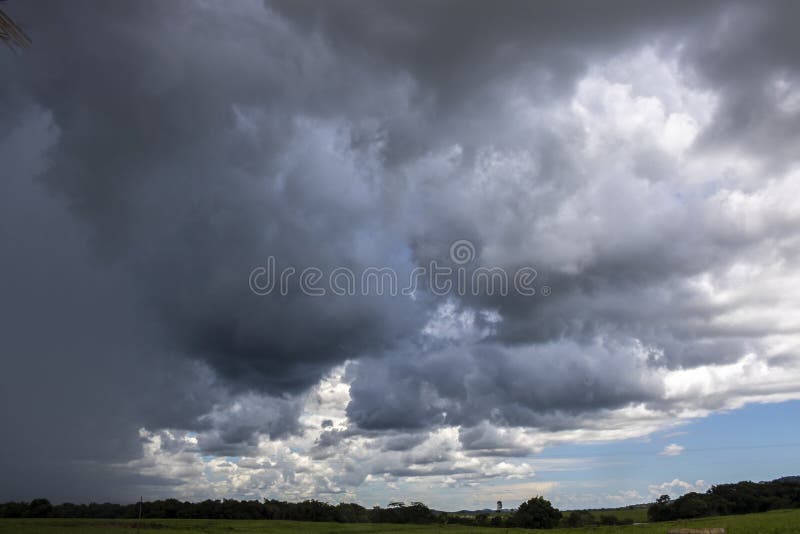 Blue Sky and Rain Storm Clouds Stock Image - Image of cloudscape, gray ...