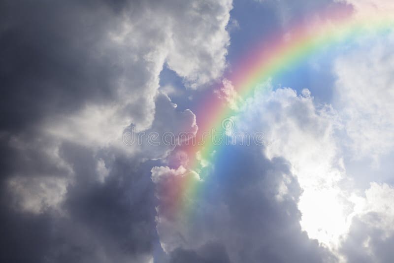 Blue Sky with Rainbow, Beautiful Sky after Rain Stock Photo - Image of ...