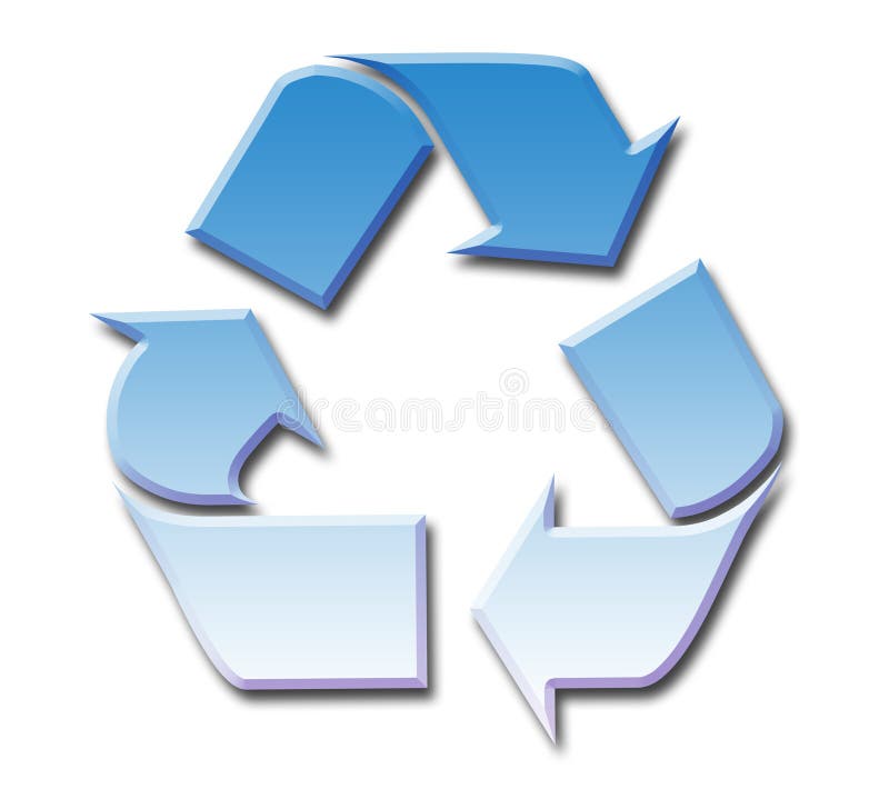Blue Recycling Symbol stock illustration. Illustration of recycle ...