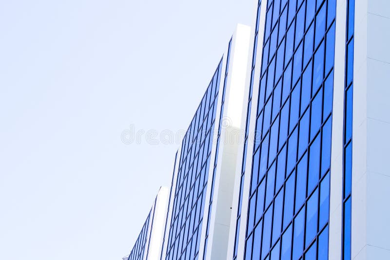 Blue Sky Reflected on Blue Building Side Stock Photo - Image of blue ...